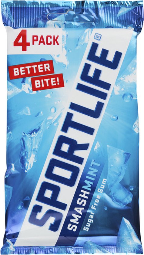 Sportlife Smashmint - Kauwgom - Mint - 48 Stuks - 12x4 Pack | bol.com