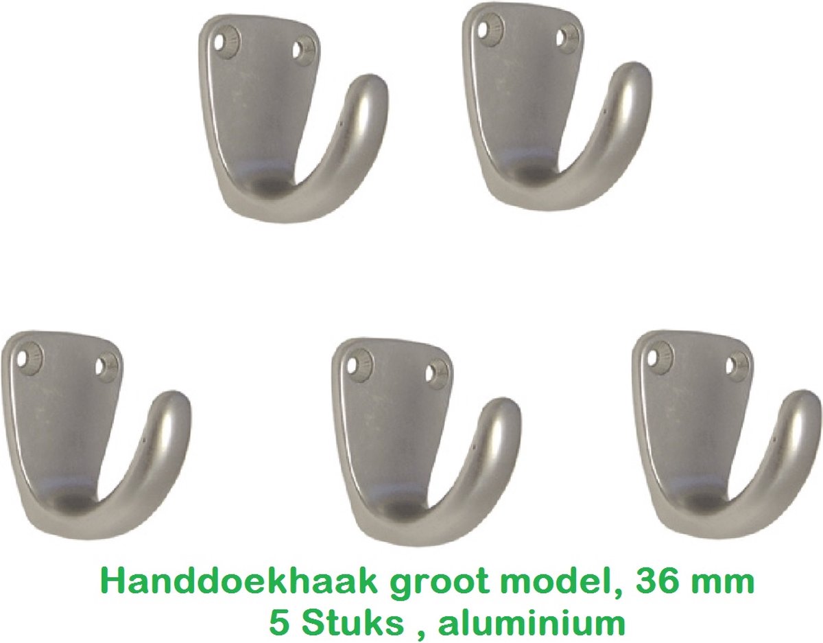 HANDDOEKHAAK - 5 STUKS - 44 MM - ALUMINIUM - NATUREL F1 - IVANA NR 1510 ...