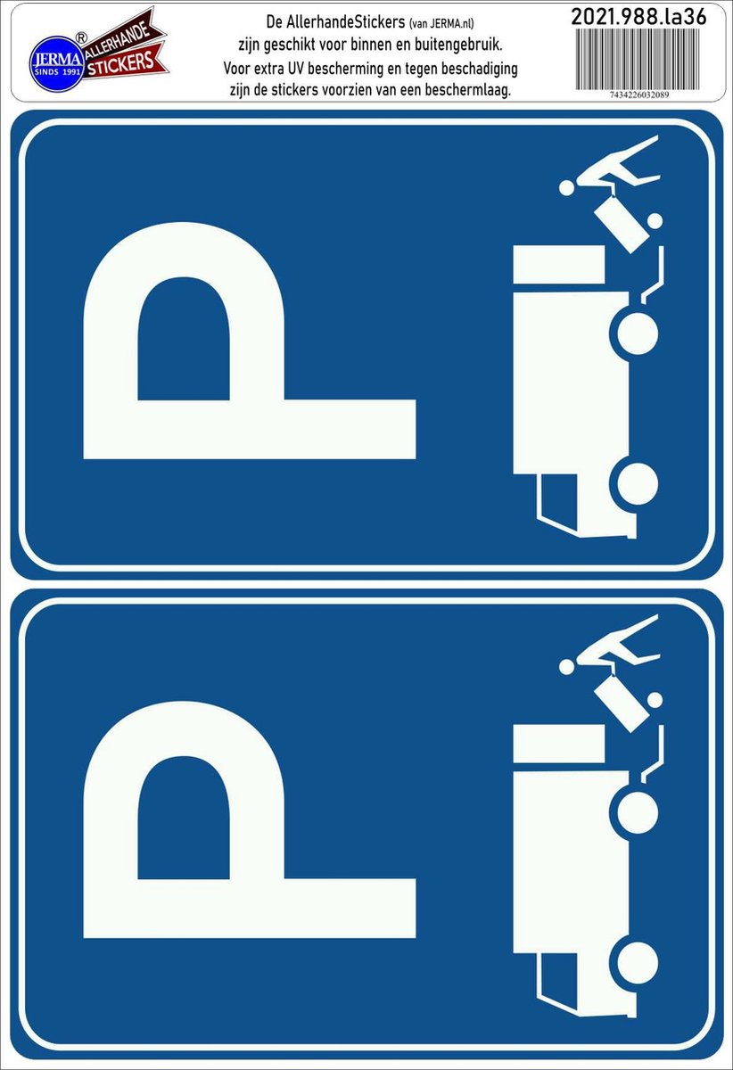 Parkeren laden en lossen verkeersbord sticker set 2 stuks. | bol.com