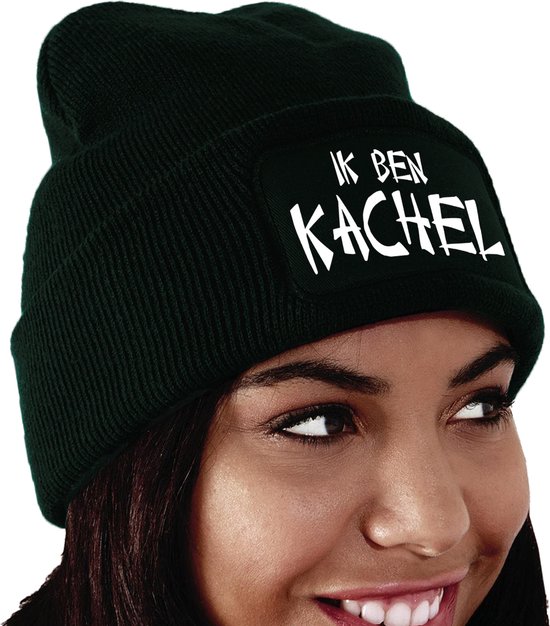 IK BEN KACHEL muts - Zwart met wit - Beanie - One Size - Uniseks ...
