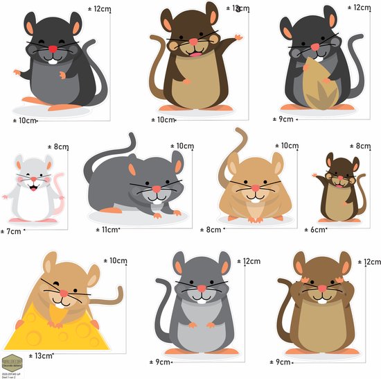 Muis op de trap decoratie sticker set | bol.com