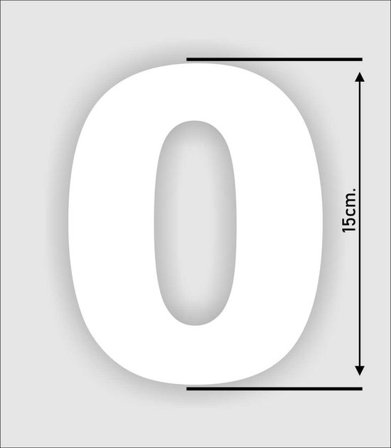 Cijfer 0 , per stuk, als sticker 15 cm. hoog. | bol.com