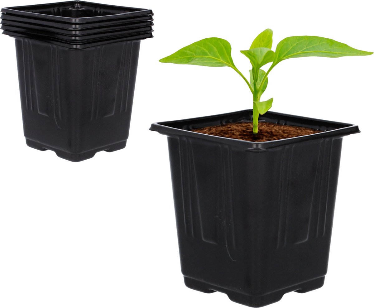 Set kunststof potten 5 st. 11x11x12cm | bol.com