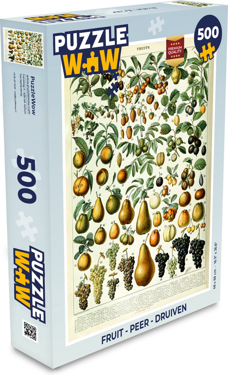 Puzzel Adolphe Millot - Vintage - Fruit - Peer - Druiven - Legpuzzel - Puzzel 500 stukjes | bol.com