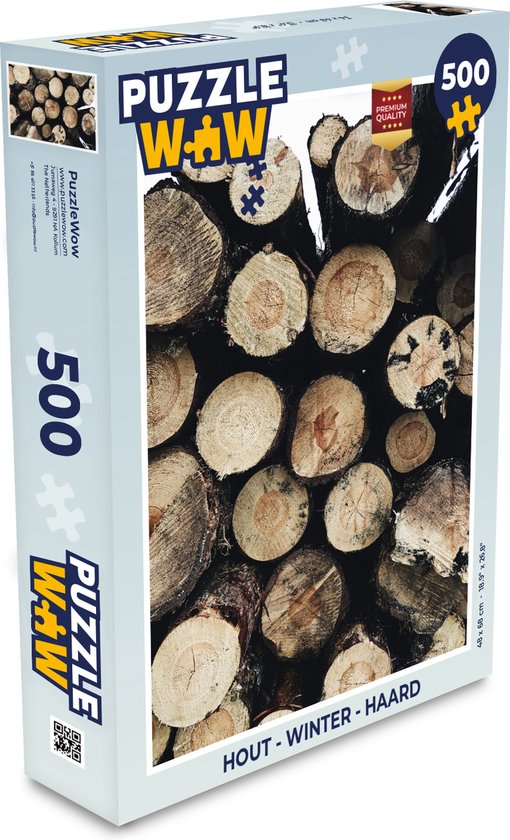 Puzzel Hout - Winter - Haard - Boomstam - Legpuzzel - Puzzel 500 ...
