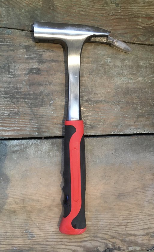 Steigerhamer / Klauwhamer / Bouwhamer rood, geruite kop, zonder magneet ...