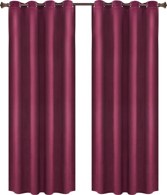 Rideaux Kamyra® - 2 pièces - Velours - Tringle à Rideau/Rideau/Vitrage ...