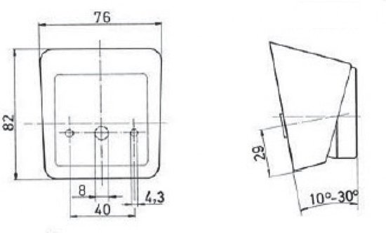 Jokon Breedtelicht PL550 Vierkant/Taps Opbouw Wit Onderplaat Zilver ...