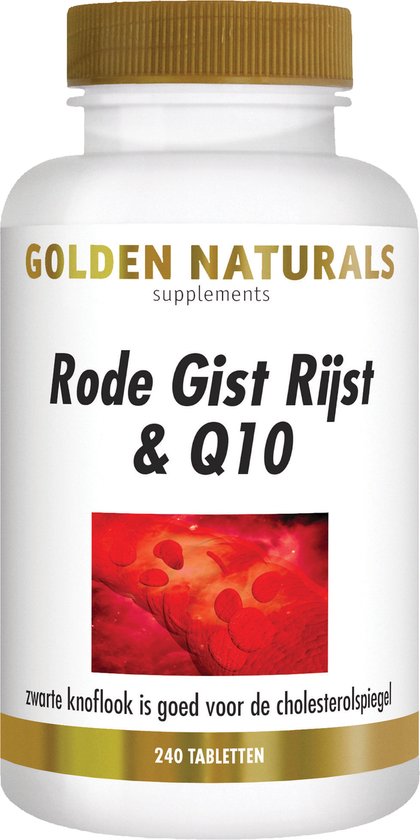 Golden Naturals Rode Gist Rijst & Q10 (240 veganistische tabletten) | bol