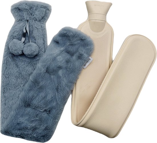 Warmwaterkruik - Kruik met hoes - Extra zacht - 2 Liter - Extra Lange ...