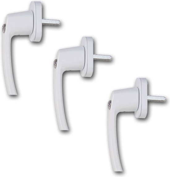 Westfalia Afsluitbaar raamhendel, met 2 sleutels, wit, set van 3 | bol.com