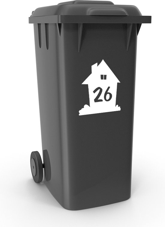 Container Sticker Huisnummer - Kliko Sticker - Huis met nummer Sticker ...