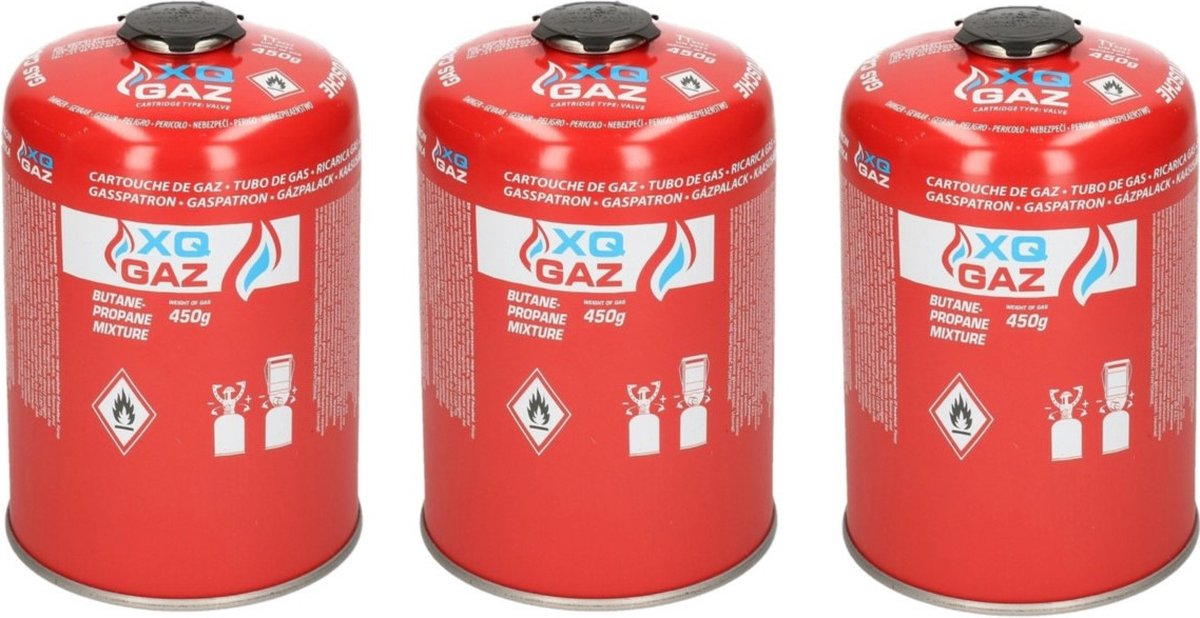 Set van 3x - camping kookstel/kookpit gas navulling - navulflessen - 450 gram | bol.com