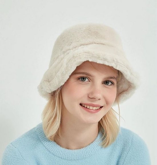 Beige Winter Hoed Muts - Bucket Hoed Muts - Teddy Hat | bol