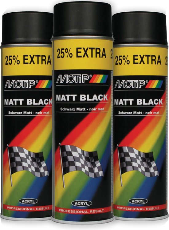 Lak Mat Zwart 500 ml - mat zwart - 3 Stuks | bol.com