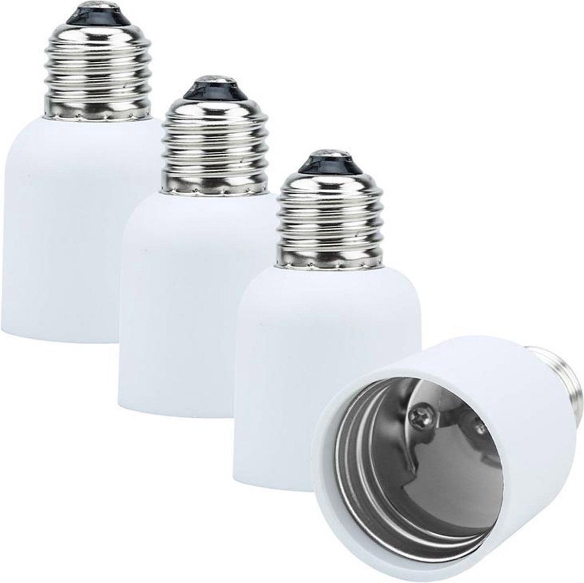 INTIRILIFE E27 naar E40 lampvoet-adapter in wit – 4x lampadapter voor het... | bol.com