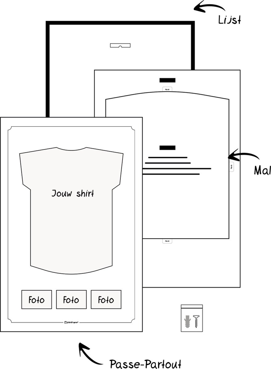 Gepersonaliseerd ShirtFrame Doe-het-zelf (DIY) lijst voor shirt(s ...