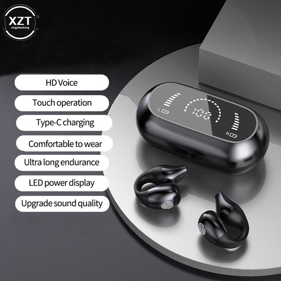 Écouteur à conduction osseuse Bluetooth 5.2 clip Ear sur boucle Ear ...