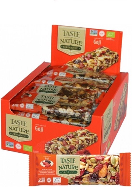 Taste of nature Goji vruchten-noten reep biologisch 40 gr x 16 | bol