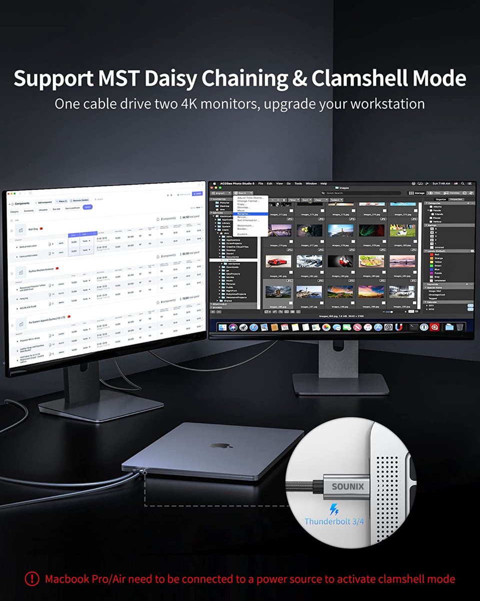Sounix Displayport Kabel - USB C naar DisplayPort 1.4 - 8K@60Hz - 2 ...