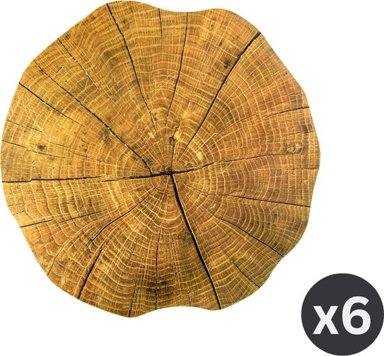 Placemat TREE TRUNK, SET/6, dia 38cm | bol