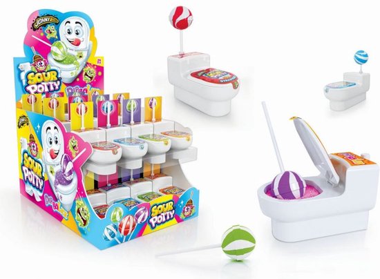 Sour potty- Zure wc pop dipper lolly 24x 19 gram | bol