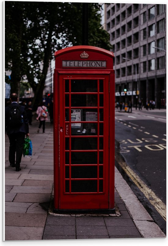 PVC Schuimplaat- Klassieke Rode Telefooncel - 40x60 cm Foto op PVC ...