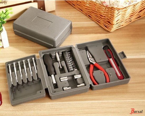 BORVAT® | Gereedschapset 24-delig | multibit | schroevendraaier | combinatietang en... | bol