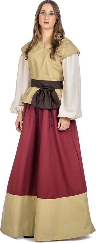 Limit - Middeleeuwen & Renaissance Kostuum - Beige Rood Middeleeuwse ...