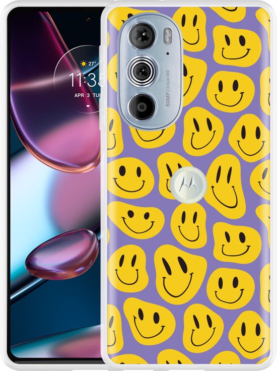 Cazy Hoesje geschikt voor Motorola Edge 30 Pro - Smileys | bol