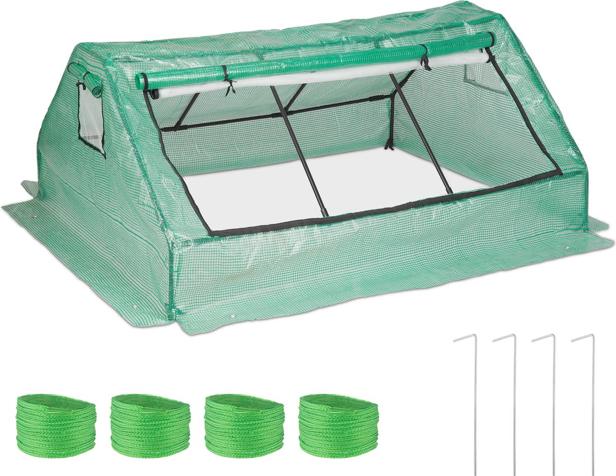 Relaxdays kweekkas folie - kleine tuinkas kunststof - lage foliekas ...