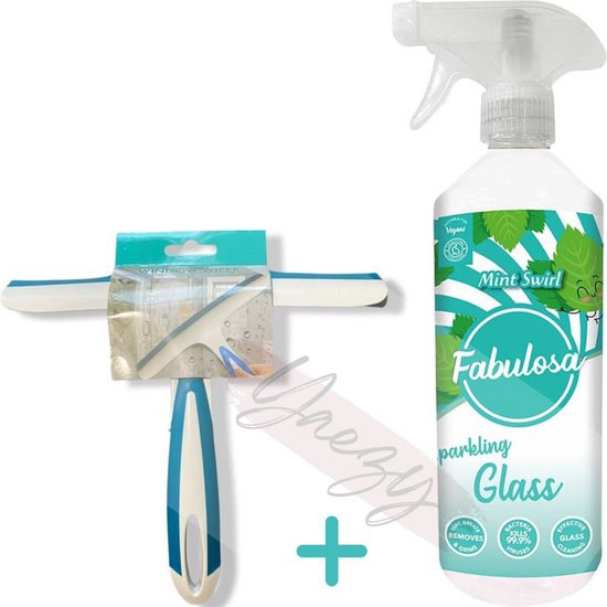Fabulosa Mint Swirl Glas Reiniger Glass Cleaner met Raam Wisser Ruiten ...
