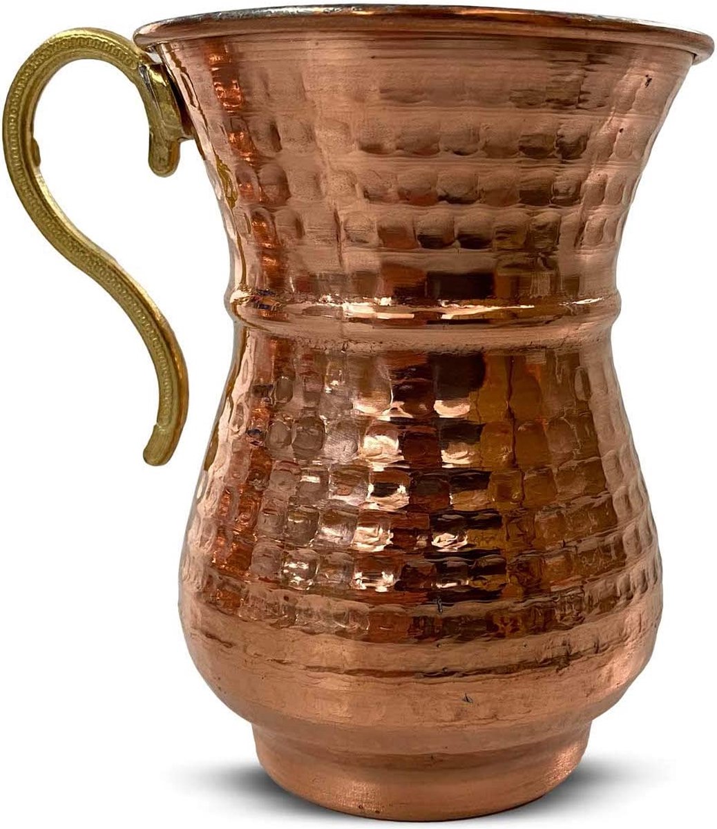 Ixir 6-delige set koperen kopjes voor Ayran, handgehamerde koperen ...