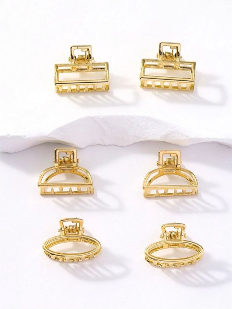 Stevige haarklemmen - Set van 6 stuks - goud - klein - Haaraccessoires ...