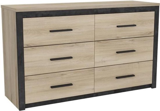 Ladekast Collins-Kronberg eik/Sidewalk zwart | bol