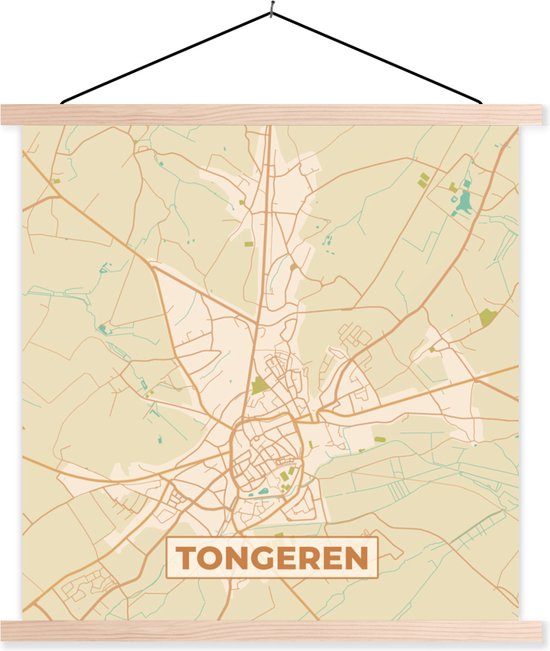 Posterhanger incl. Poster - Schoolplaat - Retro - Tongeren - Kaart ...