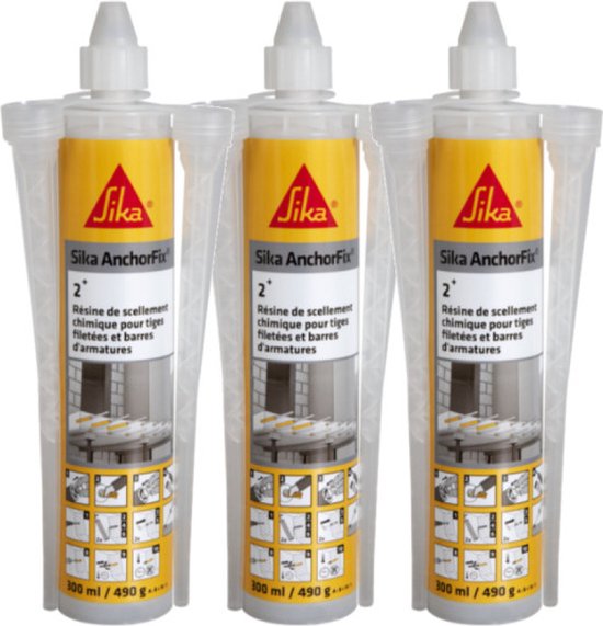 Set van 3 SIKA Sika AnchorFix 2 Plus chemische afdichtingsharsen ...