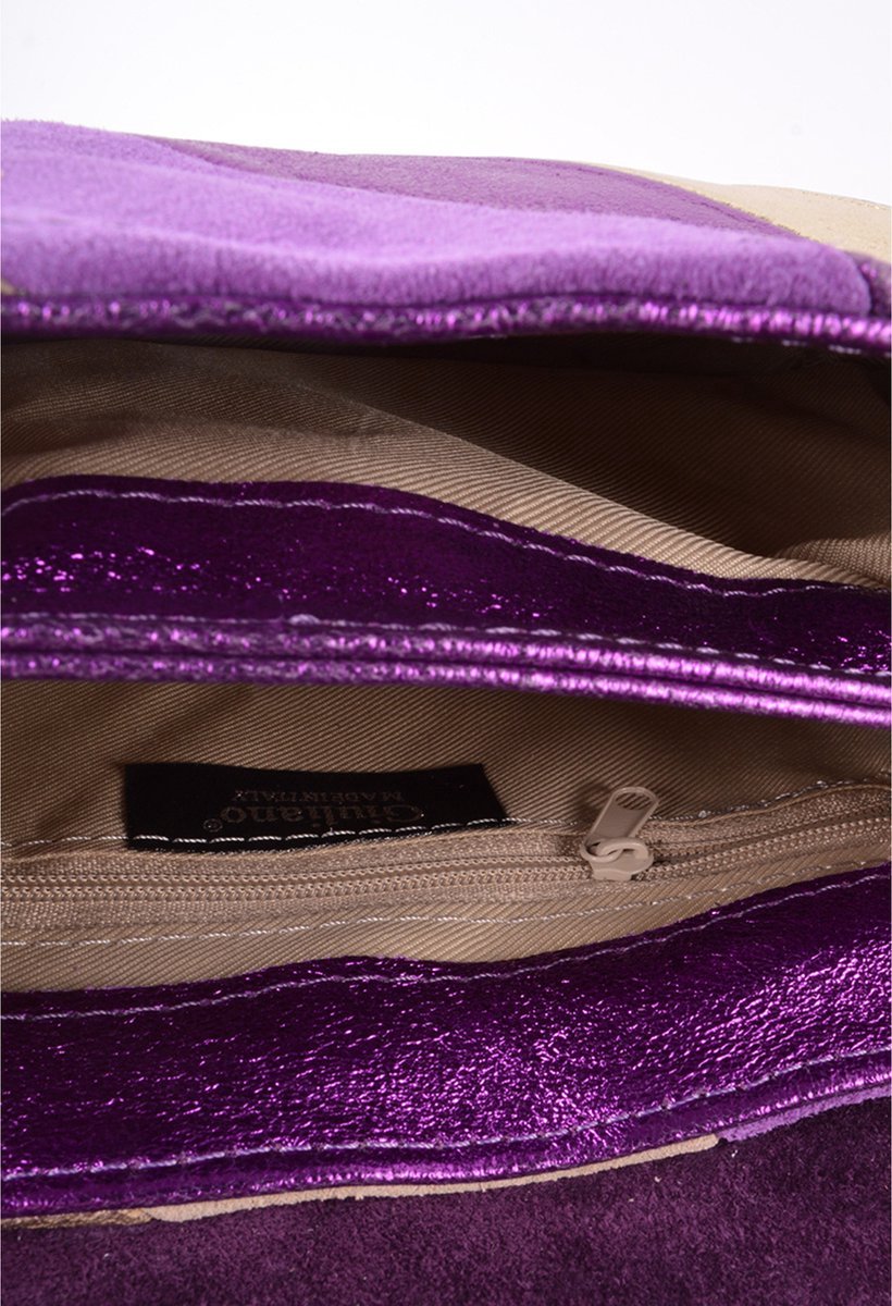 Lederen handtas - Rainbow Metallic - rainbow glitter - pink handbag ...