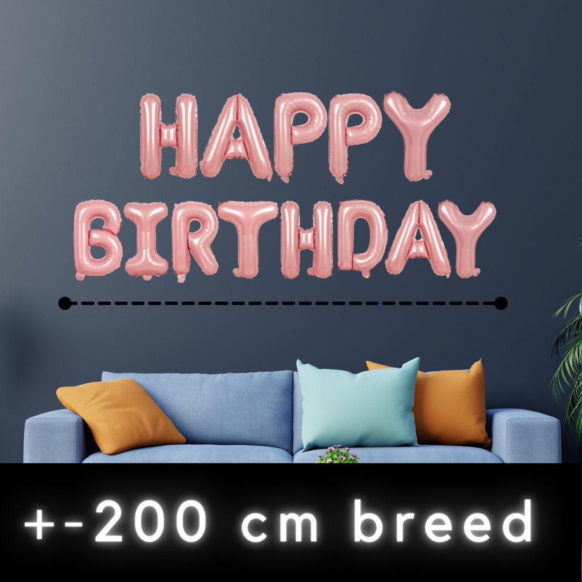 Fienosa Verjaardag Versiering - Happy Birthday - Roze 37 cm letters ...