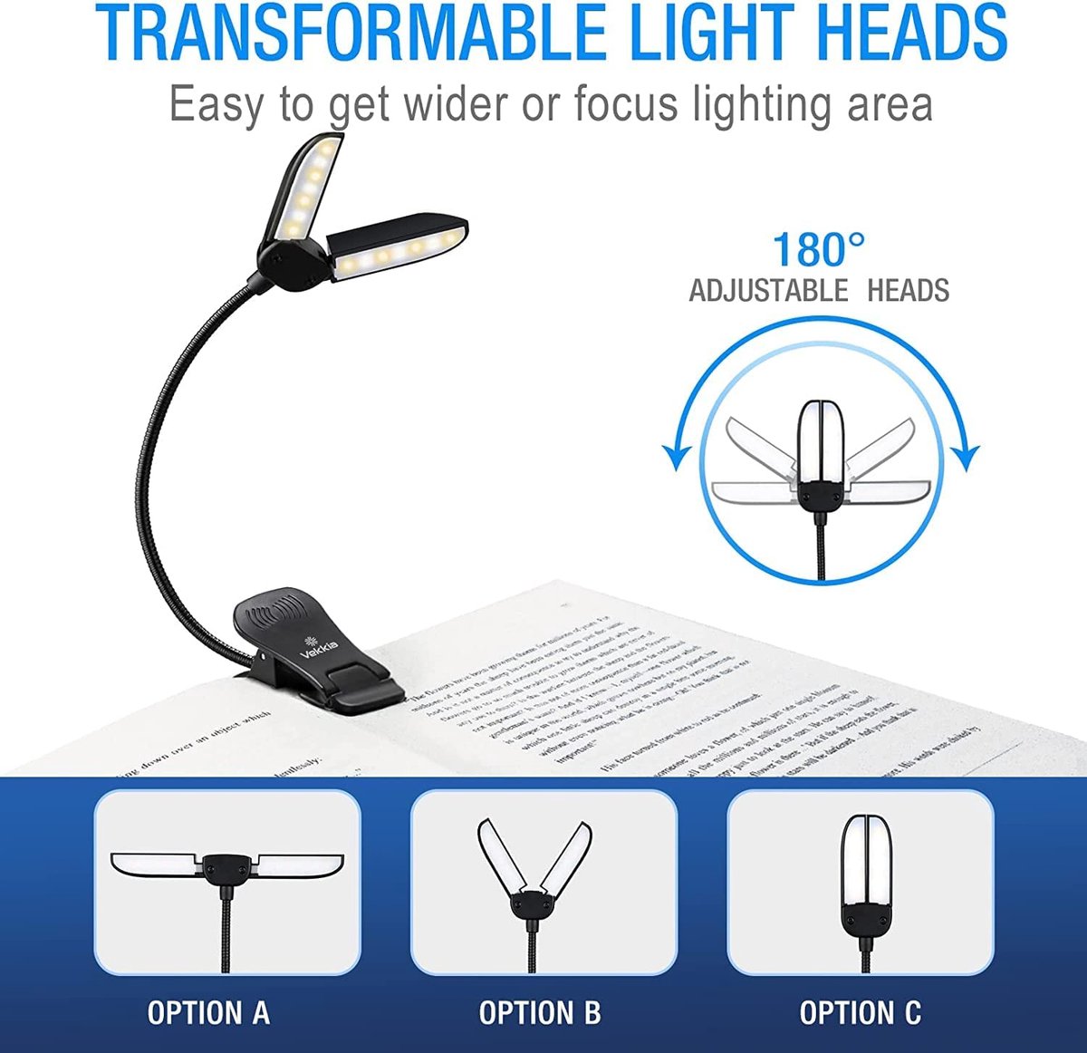 Leeslamp - Leeslampje voor boek – Draadloos - Bed Nachtkastje Leeslamp ...