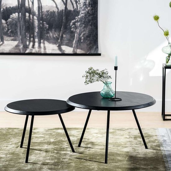 Haluta Acacia Salontafel - Set van 2 - Zwart | bol.com