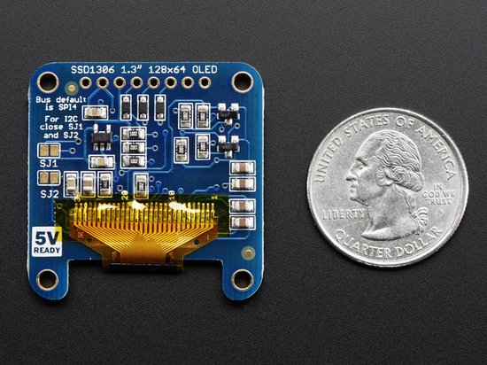 Monochrome 1.3 inch 128x64 OLED graphic display Adafruit 938 | bol