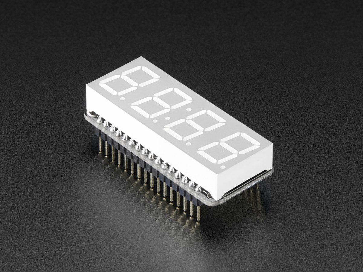 0.56 inch 4-Digit 7-Segment FeatherWing Display - White Adafruit 3109 ...