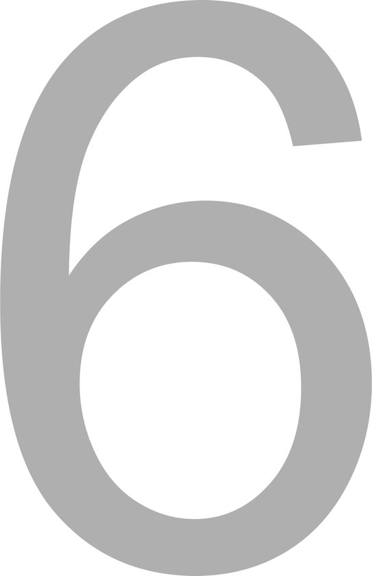 Cijfer 6 - Set van 10 stickers - Lettertype Arial - Hoogte 5 cm - Kleur ...