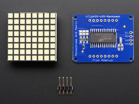 8x8 Ultra Bright Square White LED Matrix + Backpack Adafruit 1857 | bol