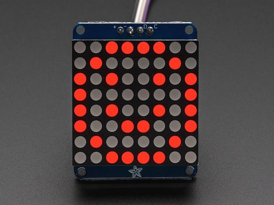 Small 1.2 inch 8x8 LED Matrix w/I2C Backpack - Rood Adafruit 1049 | bol