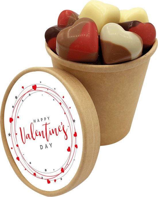 HAPPY VALENTINE - VALENTIJN Chocolade Roomhartjes Bonbons in Bio ...