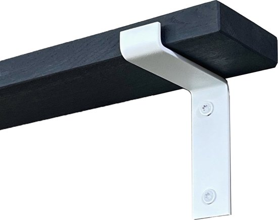 GoudmetHout Massief Eiken Wandplank - 140x10 cm - Zwart eiken ...