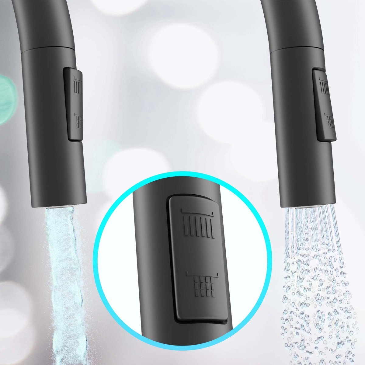 Zwarte Keukenkraan met Uittrekbare Uitloop - Uittrekbaar - Mengkraan - Mat Zwart | bol