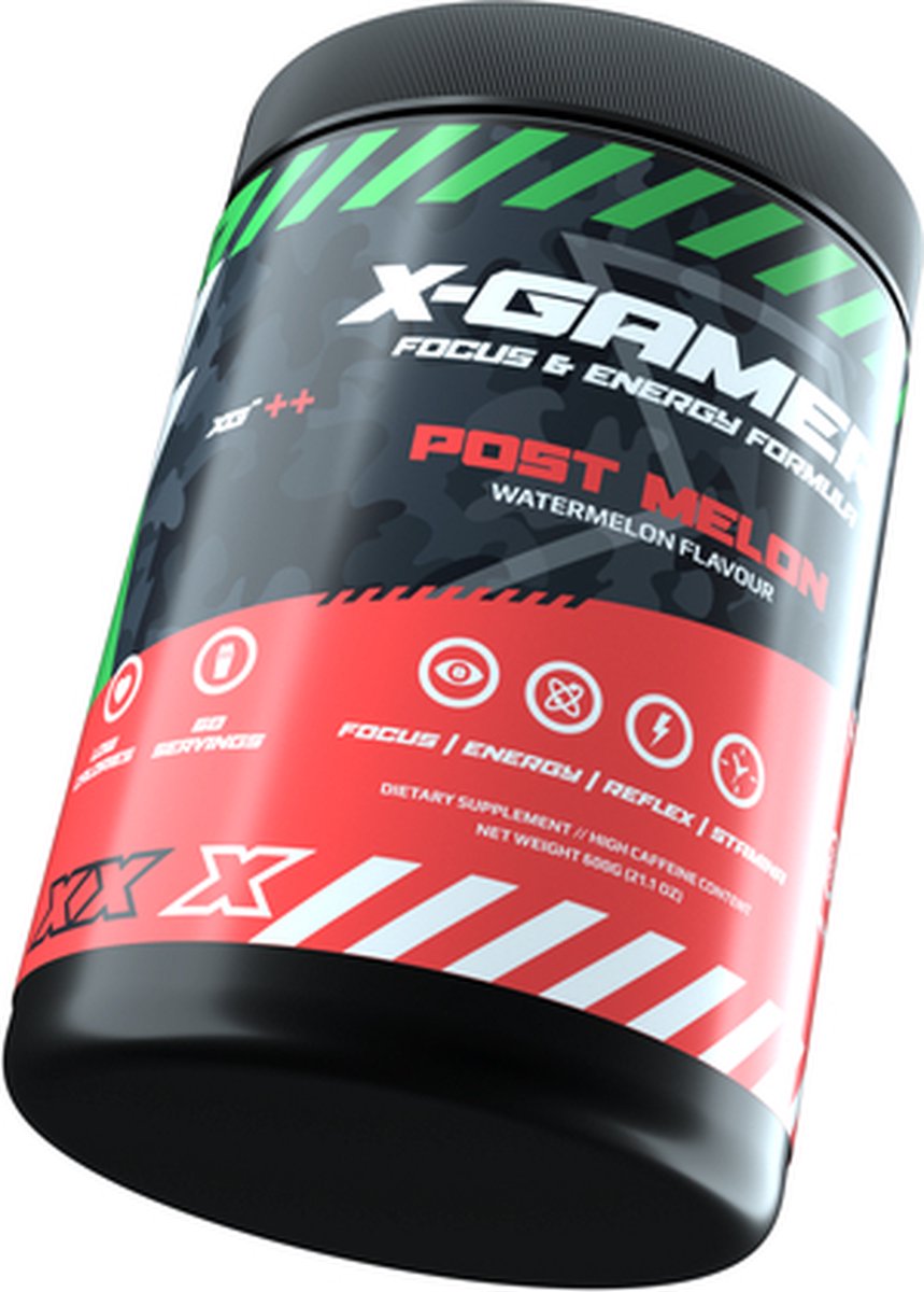 X-Gamer X-Tubz - Post Melon - 600g (60 servings) - Sportdrank - Pre workout - Energy Drink | bol